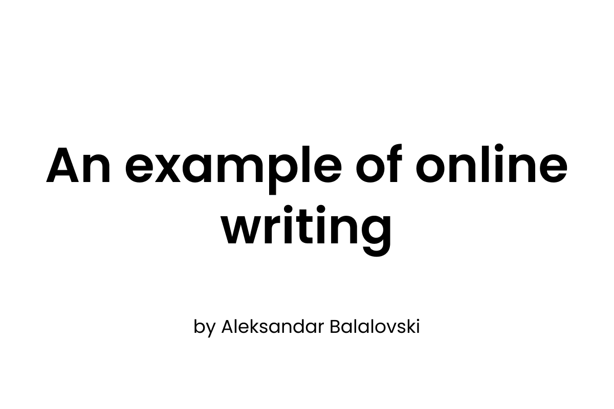 An Example of Online Writing | Writings Blog